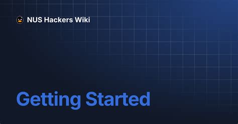 Getting Started Nus Hackers Wiki