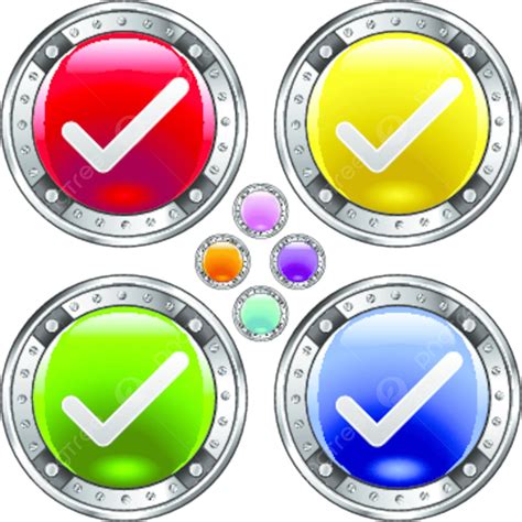Check Mark Colorful Button Select Silver Good Vector Select Silver