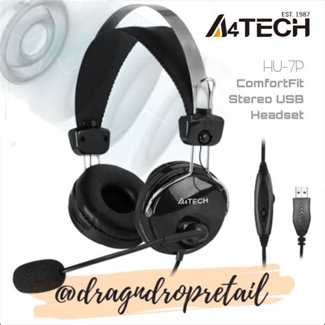 A TECH HU P ComfortFit Stereo USB Headset Headphone With Noise Cancelling Microphone Mute
