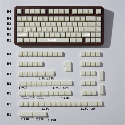 Yongqiu 154 Keys With Numpad White Round Front Keycaps Aifei Ice Translucent Cherry Profile