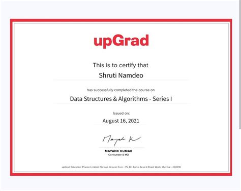 Shruti Namdeo On Linkedin E Upgrad Datastructures Algorithm 24 Comments