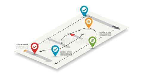 A 3d Isometric Flowchart Features A Sequential Process With Colorful
