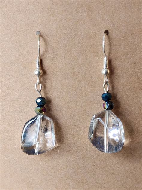 Crystal Clear Earrings Etsy