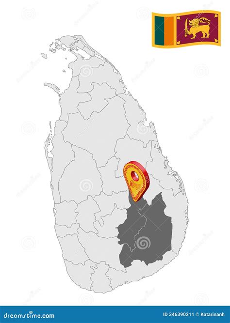 Location Uva Province On Map Sri Lanka 3d Location Sign Similar To The Flag Of Uva Province