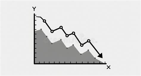 Simple Declining Graph With Downward Arrow Indicating Negative Trend On White Background Stock