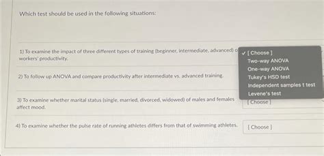 Solved 9 The Drop Down Menus Are The Same For 1 4 On This Chegg Com
