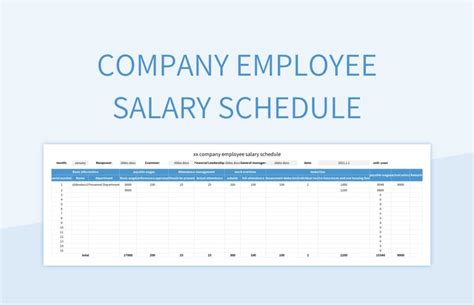 Company Employee Salary Schedule Excel Template And Google Sheets File