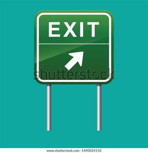 Exit Sign On Freeway Vector Illustration Stock Vector Royalty Free 1440024110 Shutterstock