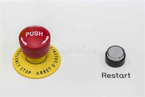 Red Emergency Stop And Black Reset Button Stock Image Image Of Press Alert 57223041