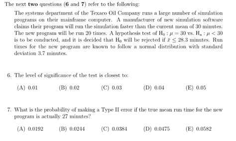 Solved The Next Two Questions 6 And 7 Refer To The