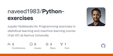 Github Naveed1983python Exercises Jupyter Notebooks For Programming Exercises In Statistical
