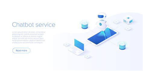 챗 봇 또는 인공 지능 네트워크 개념에서 아이소메트릭 벡터 일러스트입니다 로봇 머리와 뉴런의 연결을 가진 신경 오 네트 또는 Ai 기술 배경 웹 배너 레이아웃 템플릿입니다