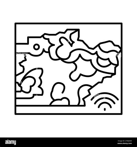 Gis For Agriculture Black Line Icon Smart Agriculture Vector Isolated Element Editable Stroke