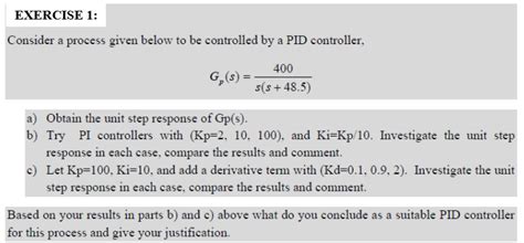 solved exercise 1 consider a process given below to be