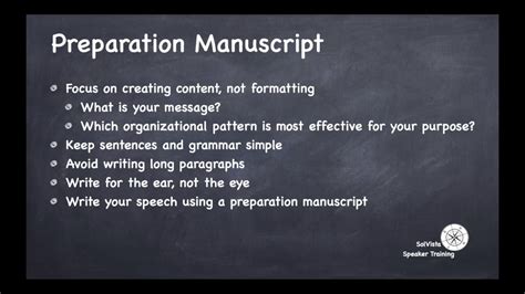 Writing The Manuscript Speech Youtube