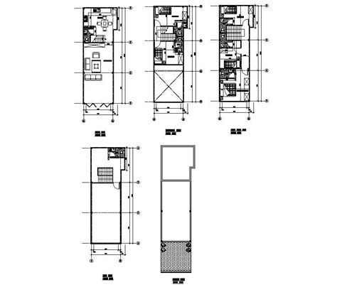 Residential Housing Building Structure 2d View Layout File In Autocad