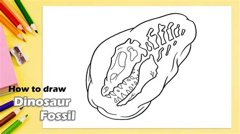 How To Draw Dinosaur Fossil YouTube
