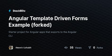 Angular Template Driven Forms Example Forked Stackblitz