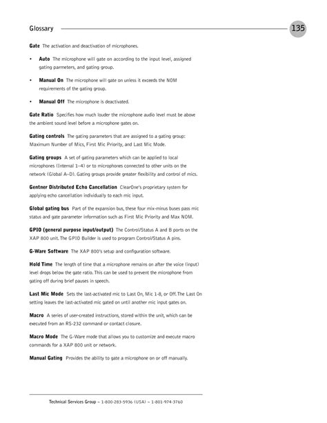 135 Clearone Comm Xap 800 Instruction