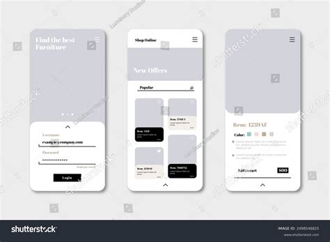 Furniture Shopping App Interface Vector Design Stock Vector Royalty Free 2498546825 Shutterstock