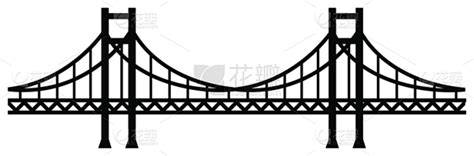 绘画插图 矢量 桥 黑白图片 黑色 城市生活 背景分离 海港 现代 建筑业素材 花瓣网