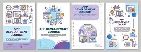 Mobile App Development Brochure Template With Vector Illustrations Vector Catalog Training