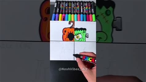One Drawing But 4 Different Styles Pt 3 Halloween Edition Shorts YouTube