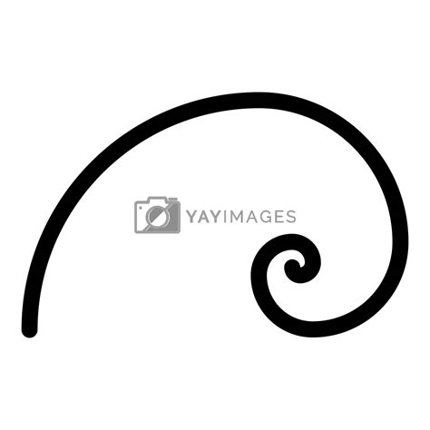 Spiral Golden Section Golden Ratio Proportion Fibonacci Spiral Icon Black Color Vector