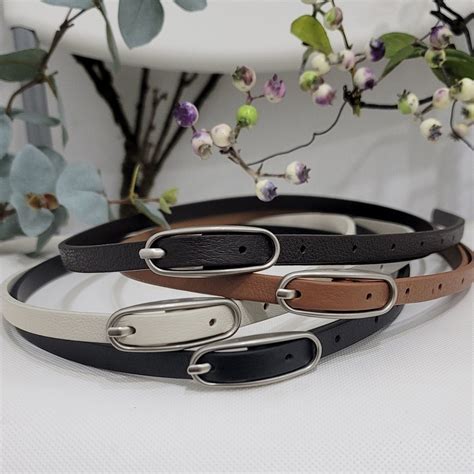 슬림 이태리 소가죽 타원 버클 벨트 앤틱 실버 심플 트랜디 혁대