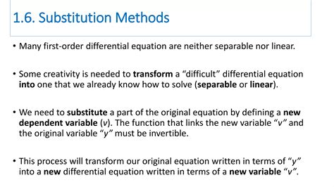 Chapter 1 First Order Ordinary Differential Equationsslides Pdf