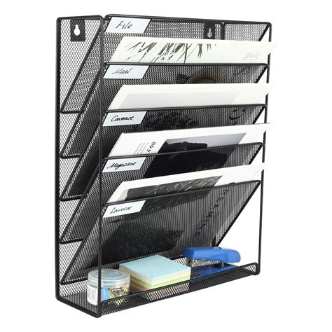 Easypag Wall File Holder 5 Tier Vertical Hanging File Organizer Wall