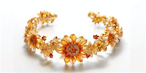 특별한 행사나 축하 행사에 시대를 초월하고 우아한 느낌을 선사하는 다이아몬드 액센트가 있는 절묘한 골드 플라워 헤드밴드 금색 꽃 머리띠 다이아몬드 머리띠 다이아몬드가