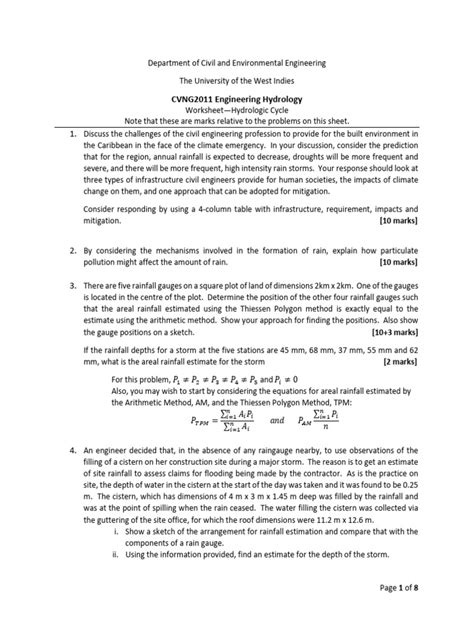 Worksheet Hydrologic Cycle Pdf