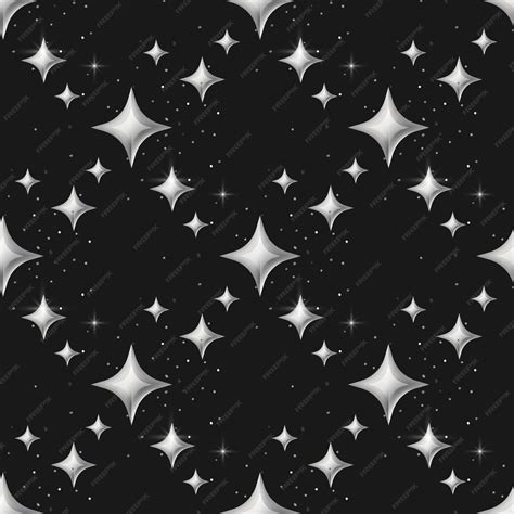 Free Vector Realistic Silver Stars Pattern Design