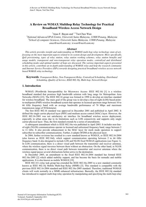 Pdf A Review On Wimax Multihop Relay Technology For Practical
