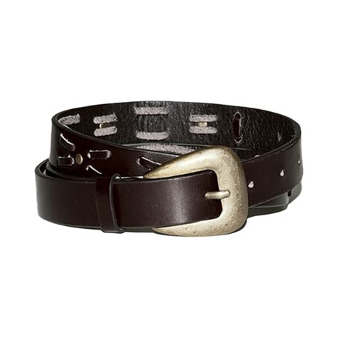 엔오르 우먼 트위스트 웨스턴 레더 벨트 브라운 Enor Kream