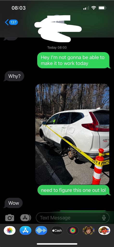 Car Got Left On Bricks I Did Find The Convo With My Manager Funny