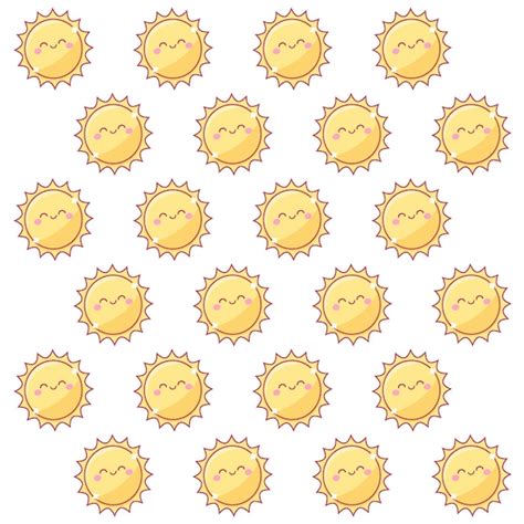 Premium Vector Pattern Cute Sun Vector