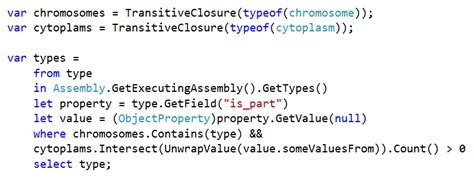 A C Linq Query For Chromosomes That Are Part Of A Cytoplasm