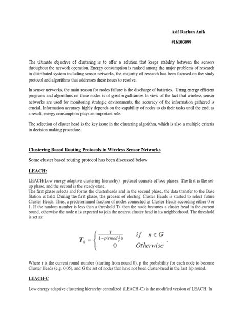 Clustering Based Routing Protocols In Wireless Sensor Networks Pdf