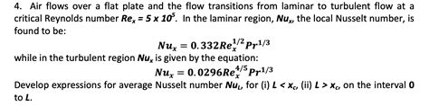 Solved 4 Air Flows Over A Flat Plate And The Flow