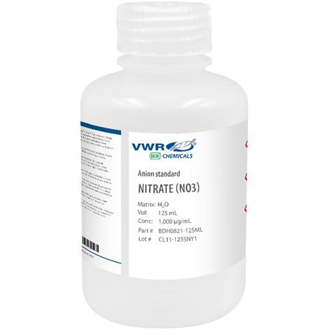 Nitrate Single Element Ion Anion Standard Vwr Chemicals Bdh® Nitrate Standards