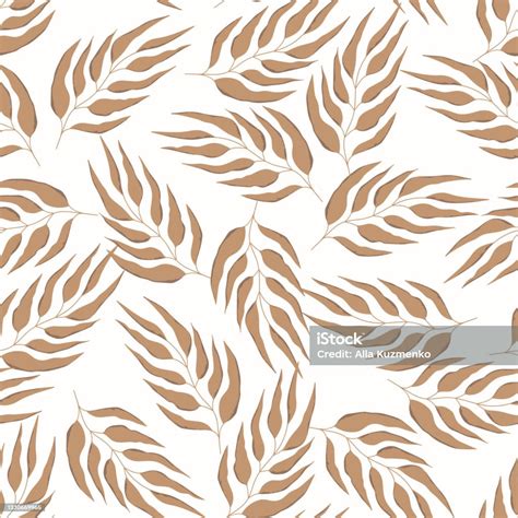 손으로 그린 컬러 잎으로 매끄러운 꽃 귀여운 가을 배경 열대 갈색 가지 현대 꽃 구성 벽지 포스터 카드 직물 직물에 대한 패션