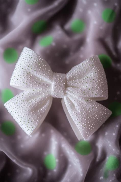 A Simple Yet Distinctive Bow With Small Green Dots Stock Illustration Illustration Of T