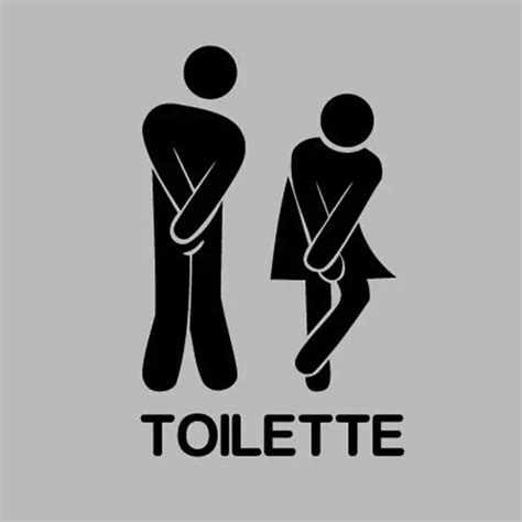 French Wall Stickers Funny Toilet Entrance Sign Sticker For France Home