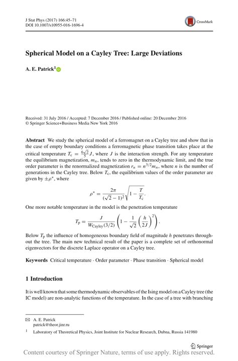 Spherical Model On A Cayley Tree Large Deviations