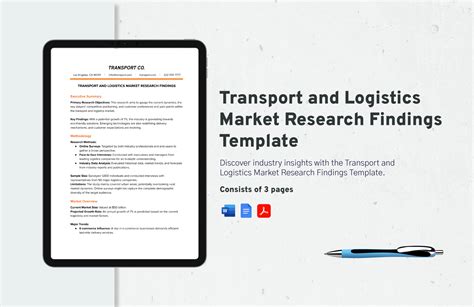 Transport And Logistics Market Research Findings Template In Word Pdf
