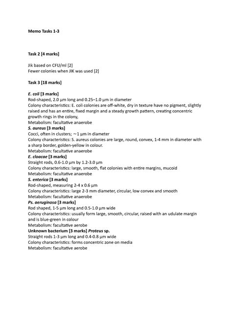 Memo Tasks Practical Task Memo Memo Tasks Task Marks Jik Based On CFU Ml