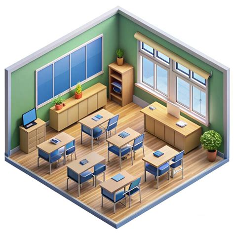 3d View In Classroom Premium Ai Generated Image