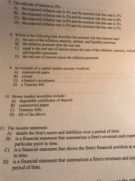 Solved The Real Rate Of Interest Is A The Expected Chegg